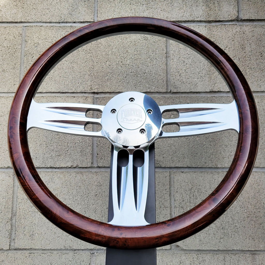 18" Half Wrap Double Barrel - Polished – Forever Sharp Steering Wheels