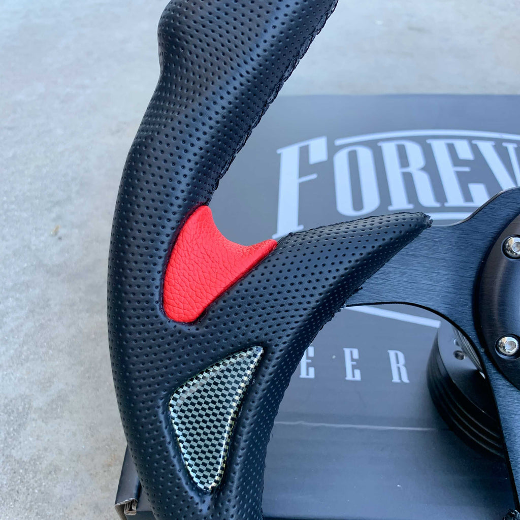 14" D-Shaped Red Carbon Fiber Performance Wheel – Forever Sharp ...