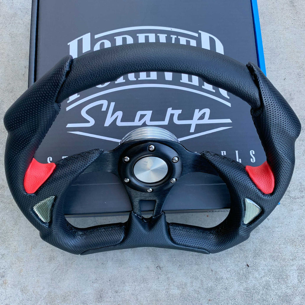 14" D-Shaped Red Carbon Fiber Performance Wheel – Forever Sharp ...