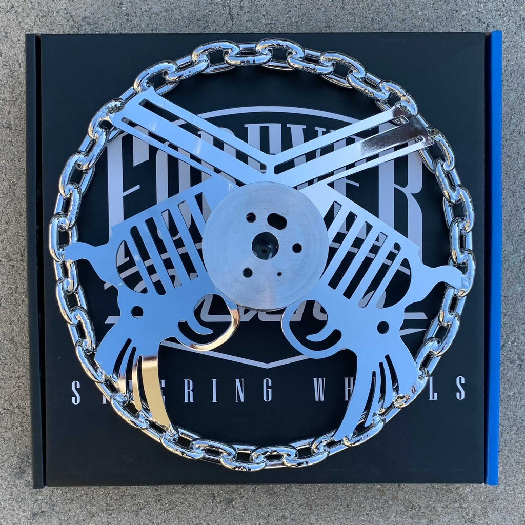 13" Chrome Opposing Pistols - Chrome Chain – Forever Sharp Steering Wheels
